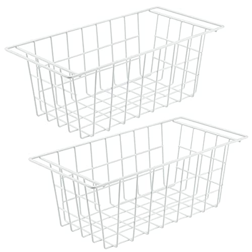 Orgneas Chest Freezer Organizer Bins Deep Freezer Basket Storage Rack Bins Metal Wire Baskets 2 Packs