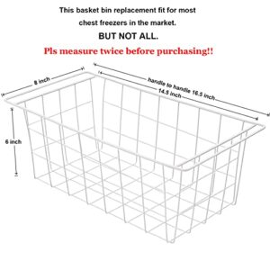 Orgneas Chest Freezer Organizer Bins Deep Freezer Basket Storage Rack Bins Metal Wire Baskets 2 Packs