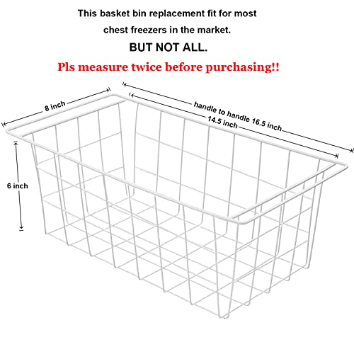 Orgneas Chest Freezer Organizer Bins Deep Freezer Basket Storage Rack Bins Metal Wire Baskets 2 Packs