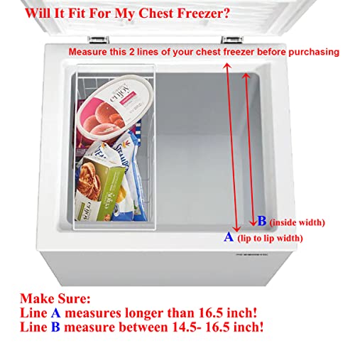 Orgneas Chest Freezer Organizer Bins Deep Freezer Basket Storage Rack Bins Metal Wire Baskets 2 Packs