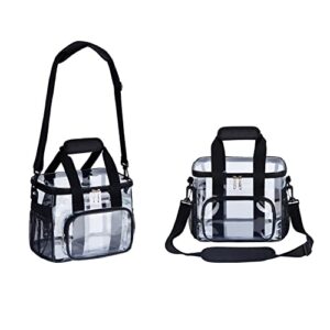 UEASE Clear Lunch Bag 10-Can with Adjustment Shouder Strap for Women/Men, Reusable Clear Lunch Box/Clear Tote Bag Stadium Approved for Work,School,Picnic,Security Check(Medium)