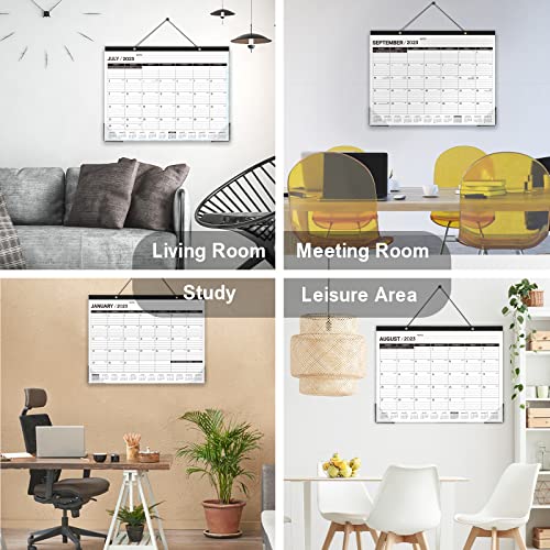 2023 Desk Calendar - Large Desk Calendar 2023-2024, 22" x 17", Jan 2023 – Jun 2024, 18 Monthly Desk/Wall Calendar 2-in-1, Thick Paper, Corner Protector, Desk Pad, Large Ruled Blocks - Classic Black