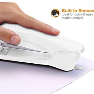 Bostitch Office Ascend 3 in 1 Stapler, Integrated Remover, 420 Staples Included, 20 Sheet Capacity, Lightweight, Full Size, White (B210-WHT)