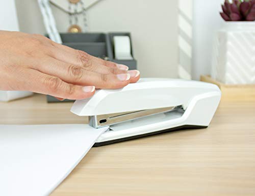 Bostitch Office Ascend 3 in 1 Stapler, Integrated Remover, 420 Staples Included, 20 Sheet Capacity, Lightweight, Full Size, White (B210-WHT)