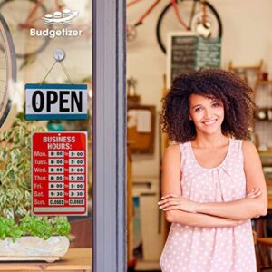 Open Signs for Business, Bundle of Office Hours Sign Will Return Clock with Suction Cups for Businesses Stores Restaurants Bars - Business Hour Closed Open Sign