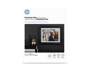 hp premium plus photo paper, satin, 8.5×11 in, 50 sheets (cr667a)