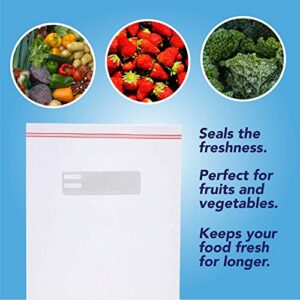 Neaties Heavy Duty 2 Gallon Double Zip Lock Bags for Kitchen or Storage, Food Storage Freezer Slider Bags 13"x16", 100pcs