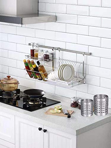 KSENDALO Utensil Drying Rack Stainless Steel Utensil Holder Sink Silverware Holder Utensil Drying Basket Kitchen Countertop Flatware Strainer Silverware Dryer Silver (5.32inch)