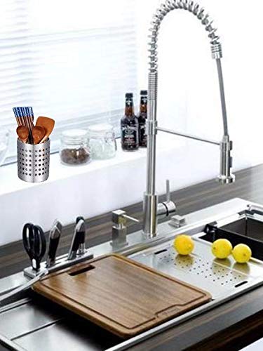 KSENDALO Utensil Drying Rack Stainless Steel Utensil Holder Sink Silverware Holder Utensil Drying Basket Kitchen Countertop Flatware Strainer Silverware Dryer Silver (5.32inch)