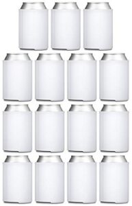 tahoebay blank can cooler sleeves (15-pack) white plain soft insulated blanks for soda, beer, water bottles, htv vinyl projects, wedding favors and gifts