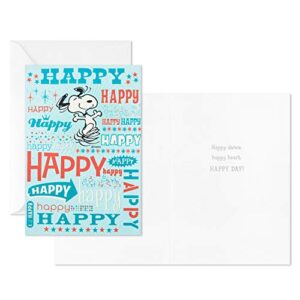 Hallmark Peanuts Birthday Cards Assortment, Snoopy Designs (12 Cards with Envelopes)