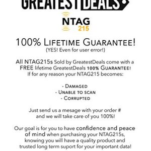 GreatestDeals NTAG215 NTAG 215 25mm NFC Stickers Works with TagMo (Android) and Placiibo (iOS) and All NFC Applications (50 Stickers)