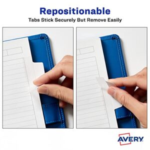 Avery Margin Ultra Tabs, 2.5" x 1", 2-Side Writable, White, 24 Repositionable Page Tabs (74789)