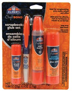 elmer’s craftbond scrapbook glue, 4 piece set, natural