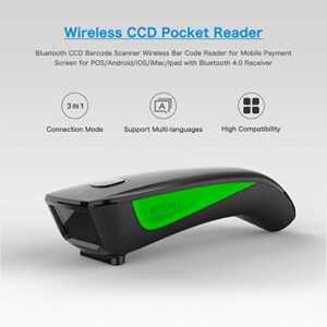 NETUM Bluetooth Mini 1D Barcode Scanner, 3-in-1 Portable Automatic USB Wireless CCD Bar Code Scanning Support Screen Scan, for Tablet iPhone IPad Android Windows Mac Pos - C740