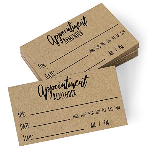 200 Appointment Reminder Cards - Kraft Style for Business, Hair Salon, Dental Office, Massage Therapist, Grooming, Hairdresser, Medical Doctors and More - Bulk Pack of Your Next Appointment Cards …