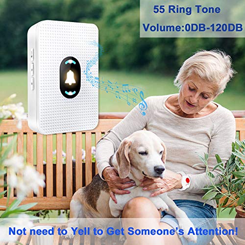 Daytech Wireless Caregiver Pager Call Button Elderly Medical Nurse Alert System for Elderly Monitoring/Seniors with 2 SOS Call Panic Buttons & 2 Watch Pagers, 500+Feet 3 Receivers