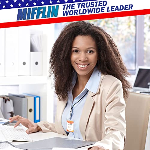 Mifflin-USA Plastic Waterproof ID Badge Holders (Clear, 2.25x3.5 Inch, 100 Pack), Vertical Hanging Name Card Holder with Zipper, Resealable Bulk Nametag Holders