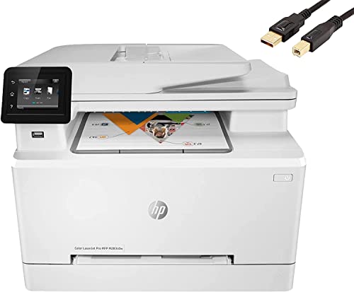 HP Color Laser Jet Pro M283cdw Wireless All-in-One Laser Printer, Print Scan Copy Fax, auto 2-Sided Printing, Remote Mobile Print, 22ppm, 600x600DPI, 260-Sheet, White, Durlyfish