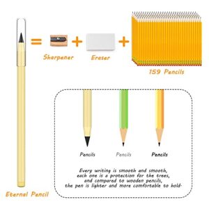 Ainiv 10 PCS Inkless Magic Pencil Everlasting Pencil Eternal with Macaron Eraser, Infinity Reusable Pencil for Writing Drawing with Extra 10 Erasers,Cute Morandi Pencils Home Office School Supplies