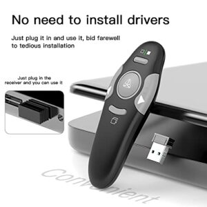 QUI Presentation Clicker Pointer,2.4GHz Wireless Presenter Remote Presenter Clicker for PPT, PowerPoint Presentation Pointer