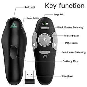 QUI Presentation Clicker Pointer,2.4GHz Wireless Presenter Remote Presenter Clicker for PPT, PowerPoint Presentation Pointer