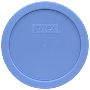 Pyrex 7401-PC 3-cup Blue Cornflower Round Plastic Food Storage Replacement Lids - 2 Pack