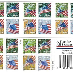 USPS Forever Stamps A Flag for All Seasons - book of 20 postage stamps