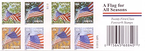 USPS Forever Stamps A Flag for All Seasons - book of 20 postage stamps