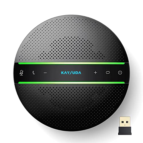 KAYSUDA Bluetooth Conference Speakerphone Wireless Microphone and Speaker for Mobile Phone and Computer, USB Office Speakerphone for Skype, Zoom