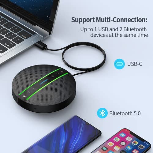 KAYSUDA Bluetooth Conference Speakerphone Wireless Microphone and Speaker for Mobile Phone and Computer, USB Office Speakerphone for Skype, Zoom