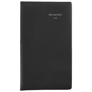 at-a-glance 2023 weekly pocket calendar, planner, dayminder, 3-1/2″ x 6″, pocket size, open scheduling, black (sk4800)