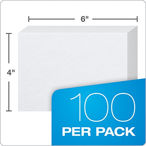 Oxford Blank Index Cards, 4" x 6", White, 100 Per Pack (40156-SP)