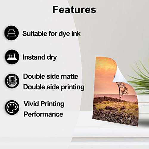 Uinkit 100 sheets Presentation Paper Matte 11x17 Double Sided 35 lb Photo 11 x 17 2 Sides Brochure Photos Picture Poster Playbill Flyer 6.5 Mil Double-Sided for laser and Inkjet Printers