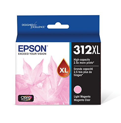 EPSON T312 Claria Photo HD -Ink High Capacity Light Magenta -Cartridge (T312XL620-S) for select Epson Expression Photo Printers