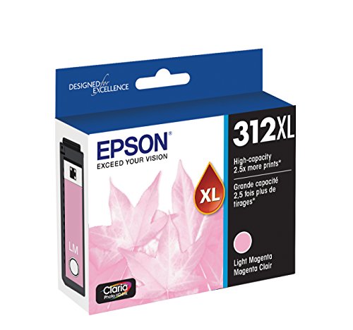 EPSON T312 Claria Photo HD -Ink High Capacity Light Magenta -Cartridge (T312XL620-S) for select Epson Expression Photo Printers