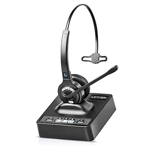 Leitner LH370 – Wireless DECT Office Headset with Bluetooth for Desk Phone, Computer and Bluetooth Device – Works with 99% of Landline Phones, PCs, and Cell Phones (USB, Phone Jack, and Bluetooth)