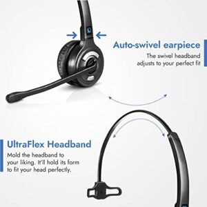 Leitner LH370 – Wireless DECT Office Headset with Bluetooth for Desk Phone, Computer and Bluetooth Device – Works with 99% of Landline Phones, PCs, and Cell Phones (USB, Phone Jack, and Bluetooth)