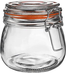 25 oz glass jars with airtight lids and leak proof rubber gasket,wide mouth mason jars with hinged lids for kitchen canisters 750ml, glass storage containers