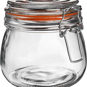 25 oz Glass Jars With Airtight Lids And Leak Proof Rubber Gasket,Wide Mouth Mason Jars With Hinged Lids For Kitchen Canisters 750ml, Glass Storage Containers