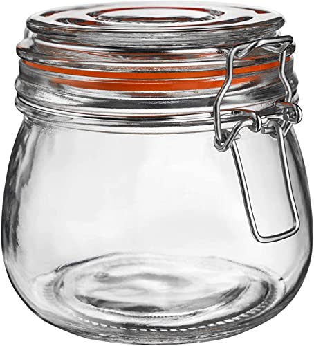 25 oz Glass Jars With Airtight Lids And Leak Proof Rubber Gasket,Wide Mouth Mason Jars With Hinged Lids For Kitchen Canisters 750ml, Glass Storage Containers