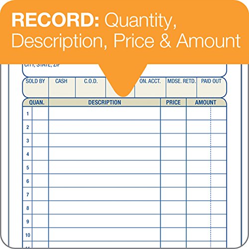 Adams Sales Order Book, 2-Part, Carbonless, White/Canary, 4-3/16 x 7-3/16 Inches, 50 Sets per Book (DC4705)