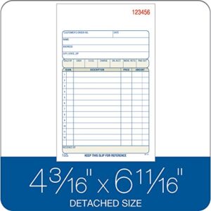 Adams Sales Order Book, 2-Part, Carbonless, White/Canary, 4-3/16 x 7-3/16 Inches, 50 Sets per Book (DC4705)