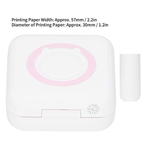 Garsentx Mini Printer Thermal, C6 Wireless Bluetooth Label Printer Portable, 200DPI High-Resolution Print, Photos/Labels/Messages/Lists/Web Page Printing, Lightwight Convenient(Pink)