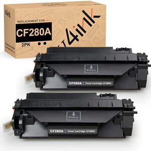 v4ink 2-pack compatible toner cartridge replacement for hp 80a cf280a toner cartridge black ink for use in hp pro 400 m401n m401dn m401dne m401dw, hp mfp m425dn m425dw printer