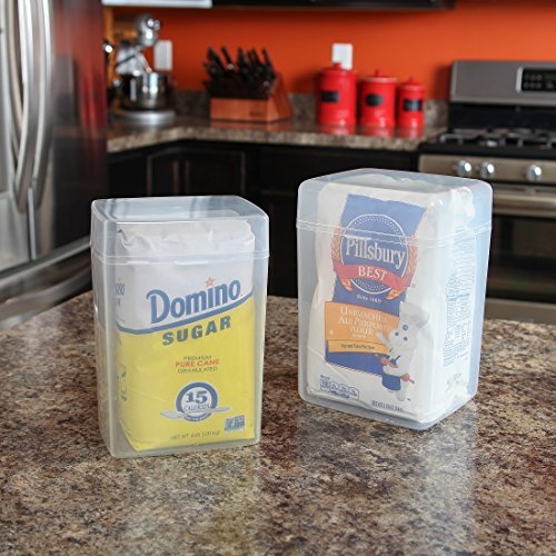 Home-X Set of 2-1 Flour Keeper and 1 Sugar Keeper Plastic Storage Container