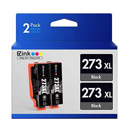 E-Z Ink (TM) Remanufactured Ink Cartridge Replacement for Epson 273XL 273 XL T273XL to use with XP-520 XP-600 XP-610 XP-620 XP-810 XP-820 Printer (2 Black) 2 Pack