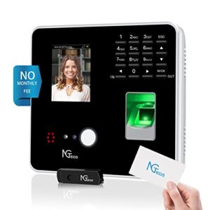 time clock – ngteco time clocks for employees small business with face, finger scan, rfid and pin punching in one, office time card machine automatic punch with app for ios android (0 monthly fee)