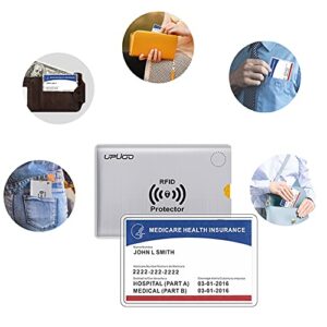 6 Pack 12mil New Medicare Card Protector Sleeves and 6 Pack RFID Blocking Card Sleeves for Insurance, Social, Security, Metro, License, Credit Cards