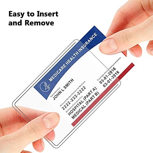 6 Pack 12mil New Medicare Card Protector Sleeves and 6 Pack RFID Blocking Card Sleeves for Insurance, Social, Security, Metro, License, Credit Cards